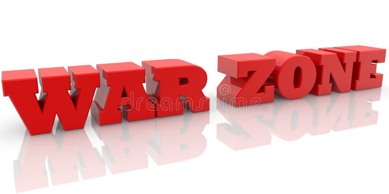 WAR ZONE Concept in Red on White Stock Illustration - Illustration of ...