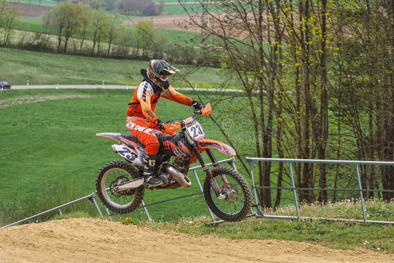 Warching, Germany - June 29, 2021: Motocross Training in Warching ...