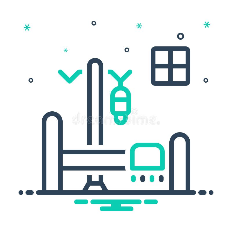 Mix Icon for Ward, Hospital and Bed Stock Illustration - Illustration ...