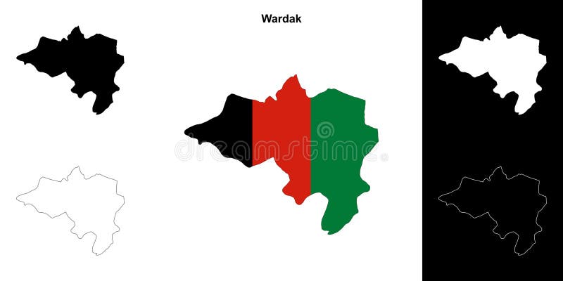 Wardak outline map stock vector. Illustration of territory - 323726673