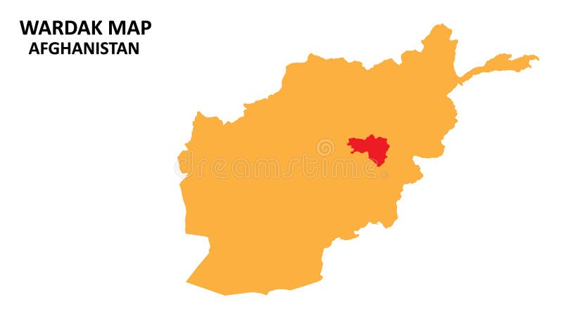 Wardak State and Regions Map Highlighted on Afghanistan Map Stock ...