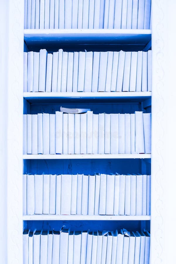 Wardrobe with Blue Books. Decor Element. Texture, Background. Wall ...