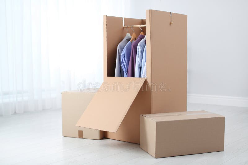 Wardrobe box with clothes stock photo. Image of light - 137331586