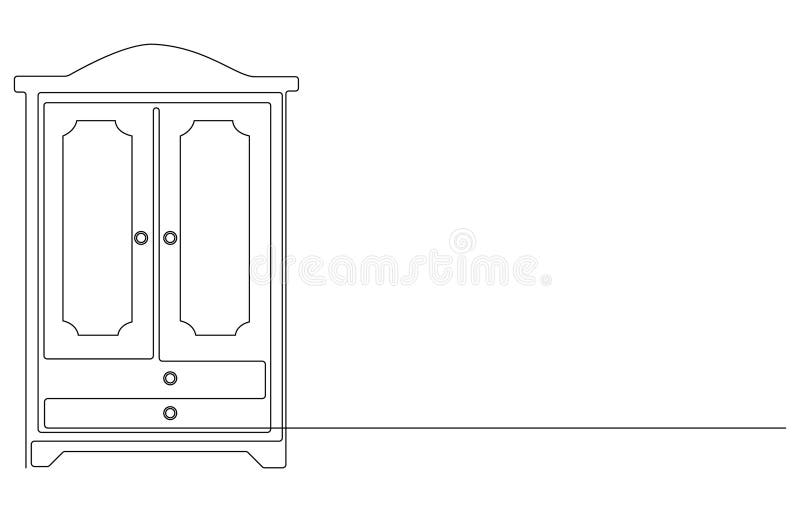 Wardrobe or Cabinet with Shelves Stock Illustration - Illustration of ...