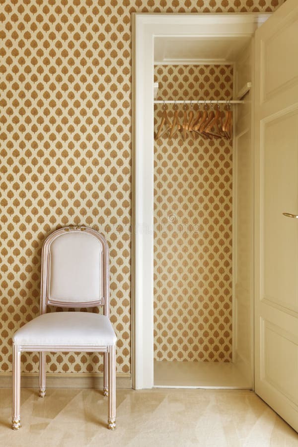 Wardrobe and chair stock photo. Image of door, luxury - 20615580