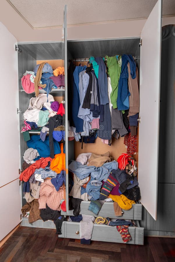 Mess in the wardrobe. stock image. Image of sale, warehouse - 209302071