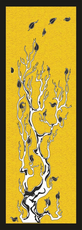 Wardrobe Door Partition Tree Design Cdr Vector Stock Vector ...