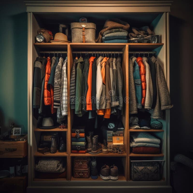 A Wardrobe Full of Clothes and Accessories Stock Photo - Image of ...