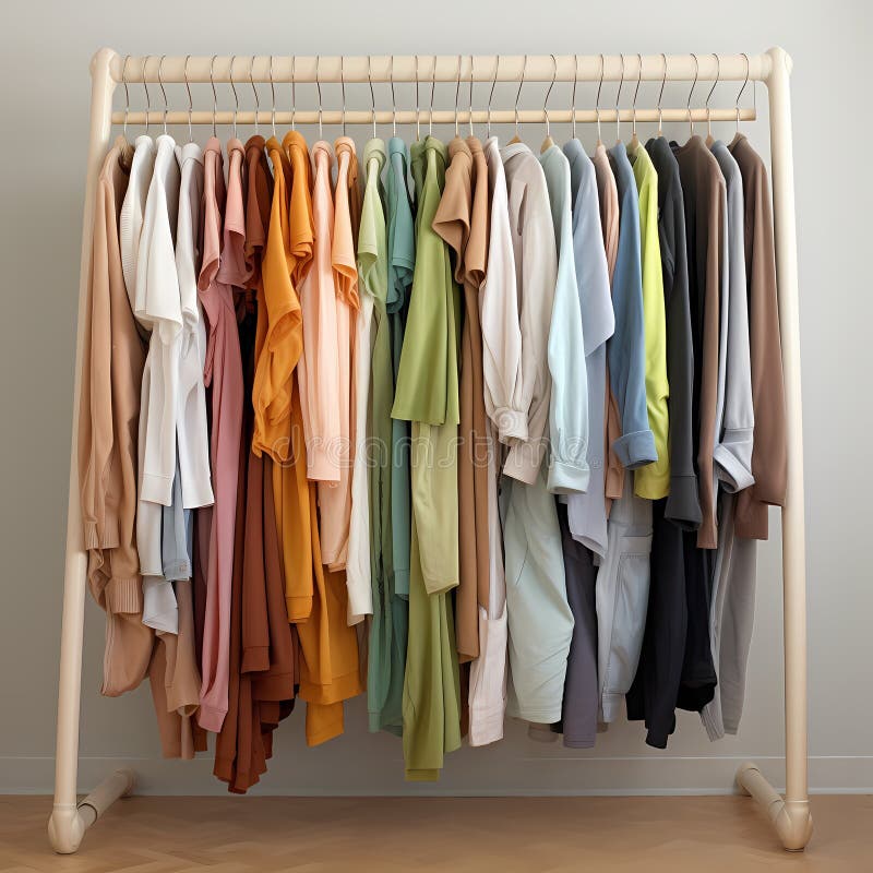 Wardrobe Hanger with Different Clothes, Clothes Storage Stock ...
