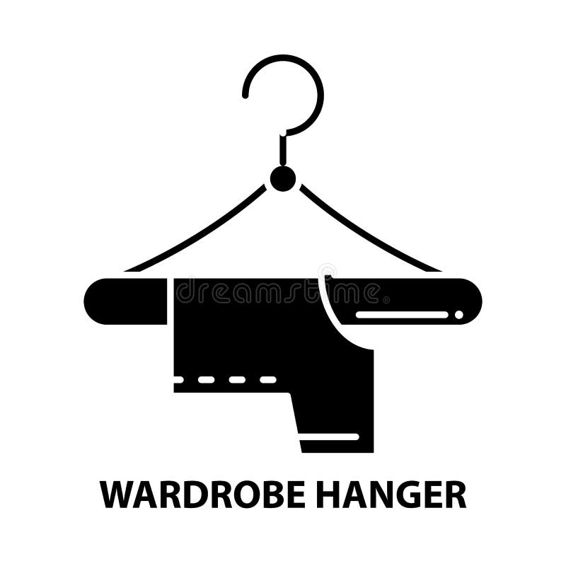 Wardrobe Hanger Icon, Black Vector Sign with Editable Strokes, Concept ...