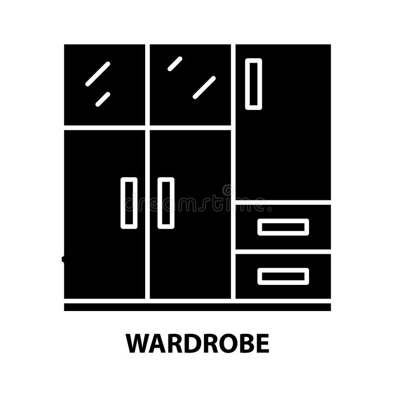 Wardrobe Icon, Black Vector Sign with Editable Strokes, Concept ...