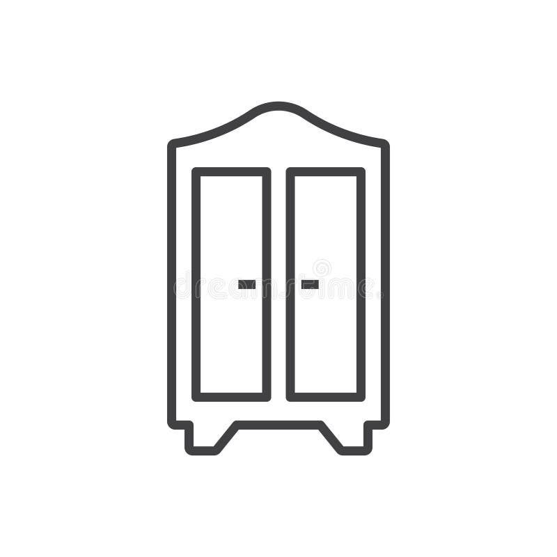 Wardrobe Icon - Cabinet Icon Stock Vector - Illustration of cabinet ...