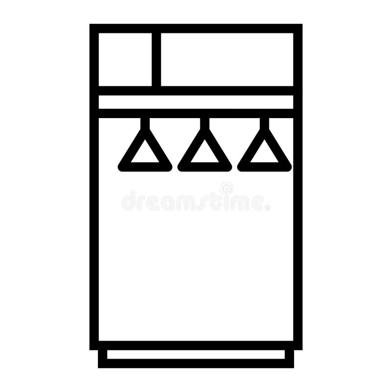 Wardrobe Icon Line Isolated on White Background. Black Flat Thin Icon ...