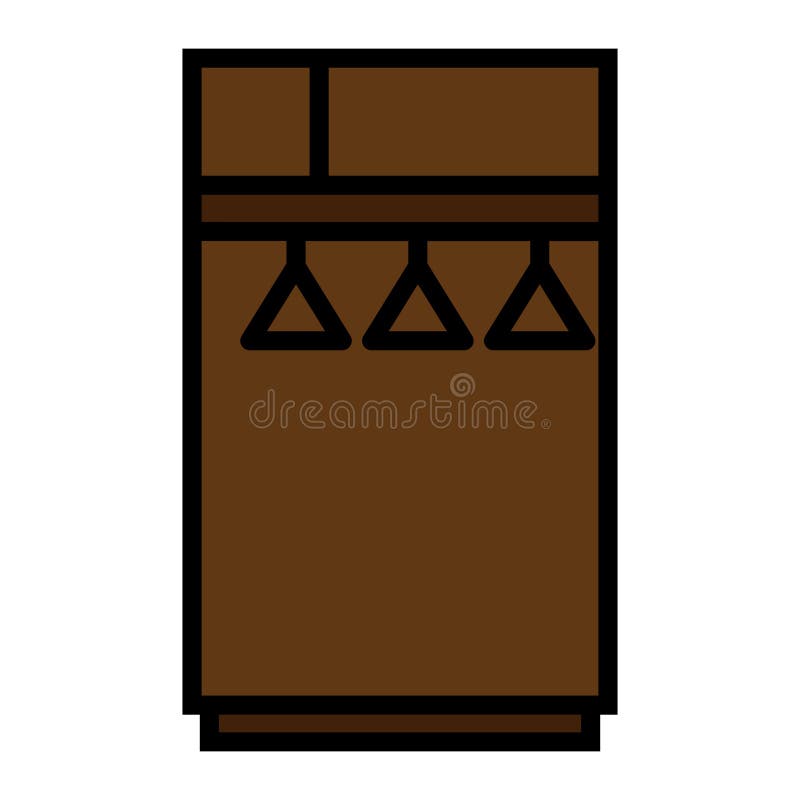 Wardrobe Icon Line Isolated on White Background. Black Flat Thin Icon ...