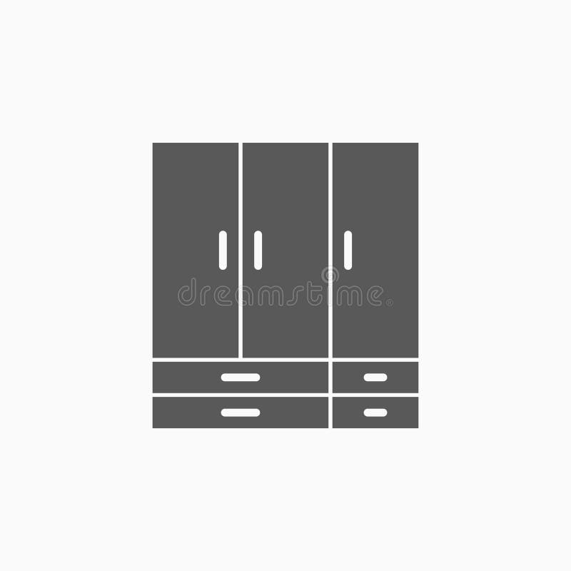 Wardrobe Icon, Wardrobe Vector, Furniture Stock Vector - Illustration ...