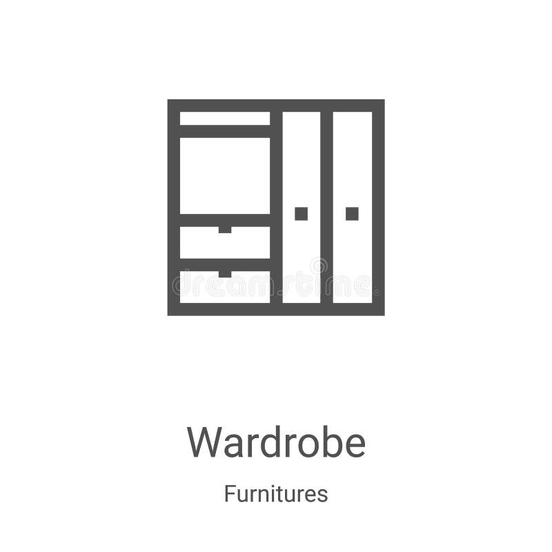 Wardrobe Icon Vector from Furniture Collection. Thin Line Wardrobe ...