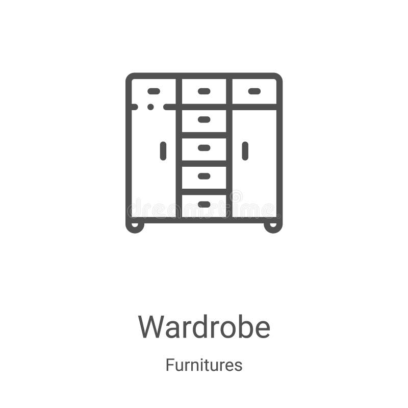 Wardrobe Icon Vector from Furnitures Collection. Thin Line Wardrobe ...