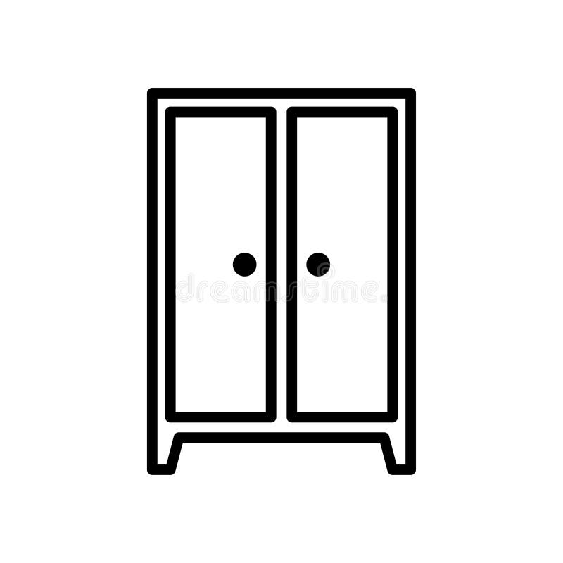 Wardrobe Icon Vector on Trendy Design Stock Vector - Illustration of ...