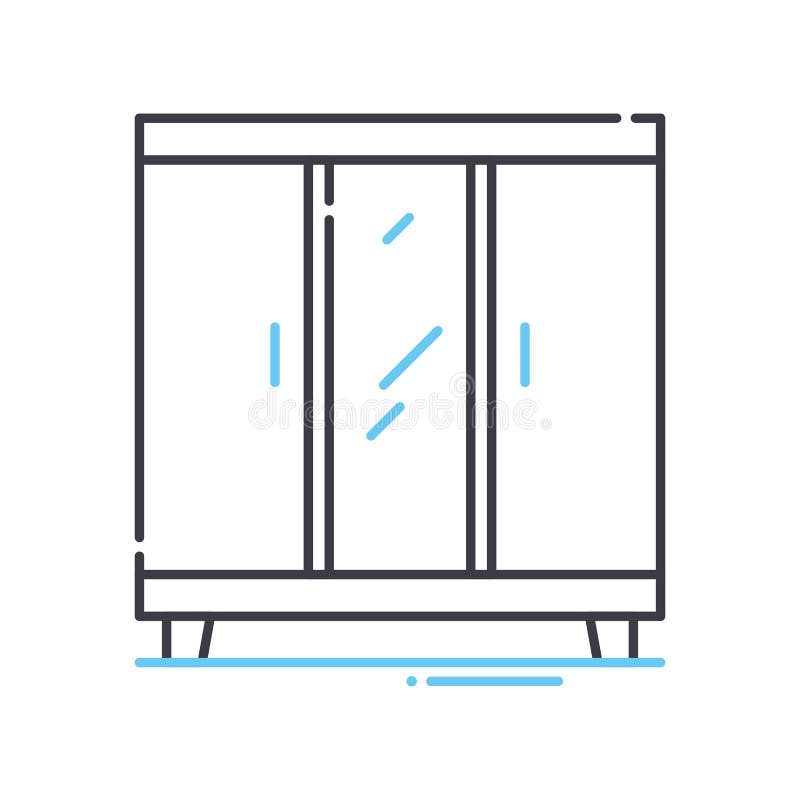 Wardrobe Line Icon, Outline Symbol, Vector Illustration, Concept Sign ...