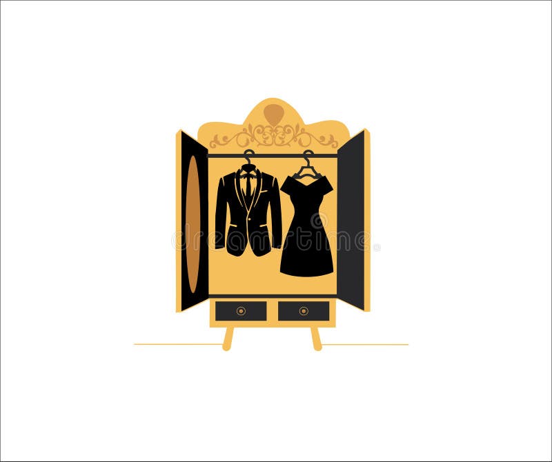 Wardrobe Luxury Gold Closet Logo Stock Illustration - Illustration of ...
