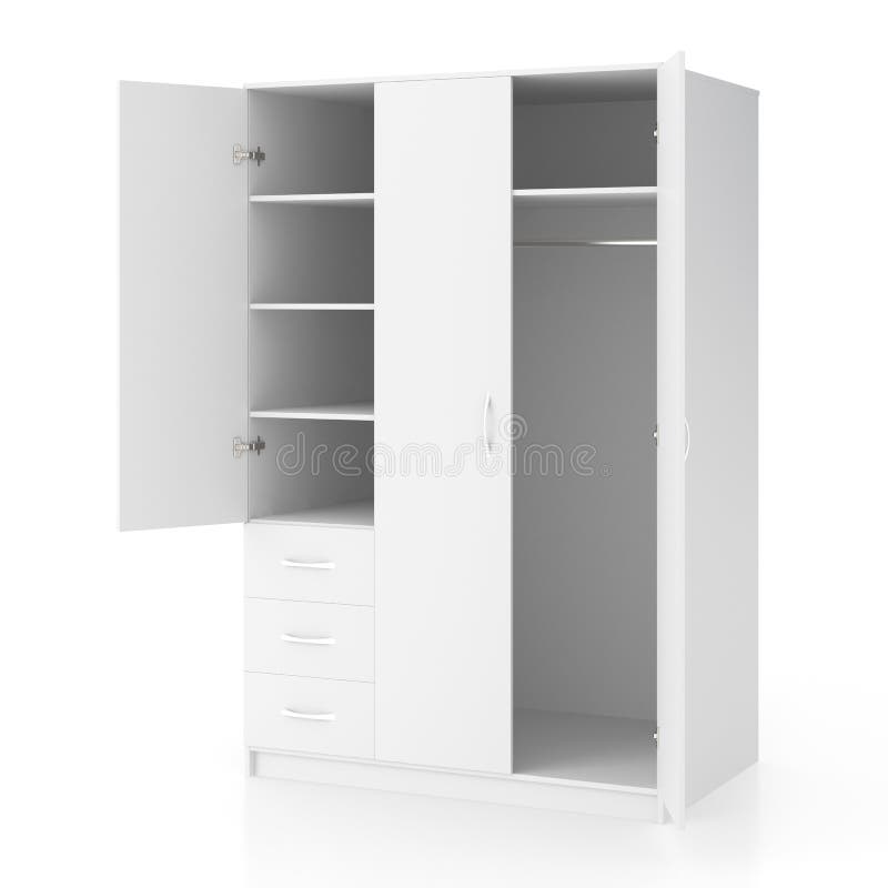 Wardrobe with open doors stock illustration. Illustration of home ...