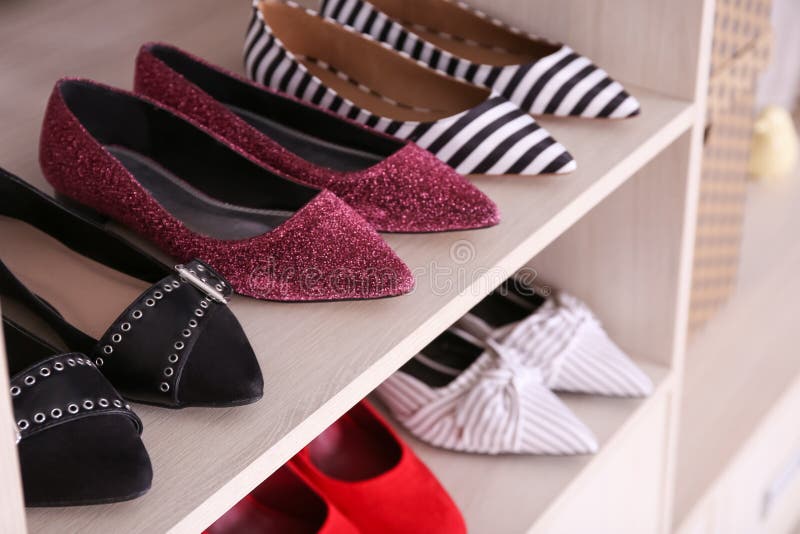 Wardrobe Shelves with Different Stock Photo - Image of design, open ...
