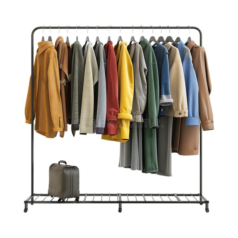 Wardrobe Stand with Clothes on it on Transparent Background - Ai ...