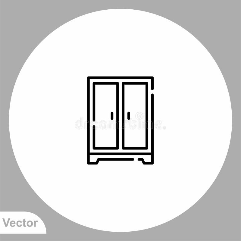 Wardrobe Vector Icon Sign Symbol Stock Vector - Illustration of ...
