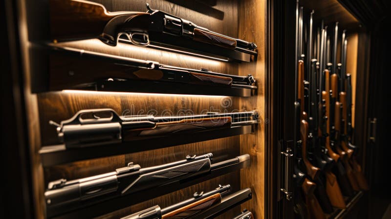 Wardrobe for Weapons. Safe Storage of Guns Stock Image - Image of selfdefense, lock: 313355525