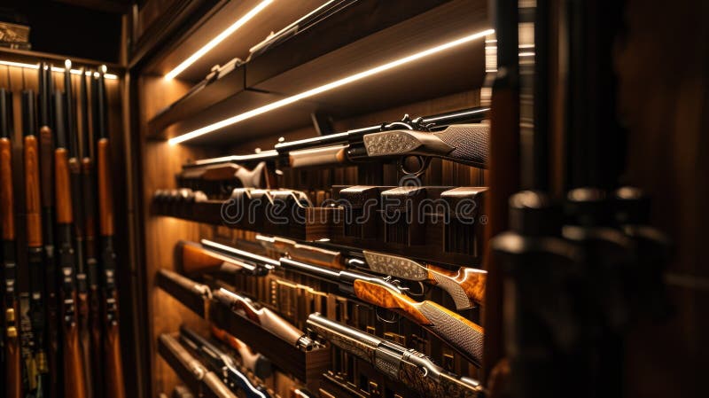 Wardrobe for Weapons. Safe Storage of Guns Stock Photo - Image of handgun, storage: 332871802