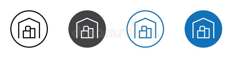 Ware House Icon Flat Editable Icon Mark Set Stock Vector - Illustration ...