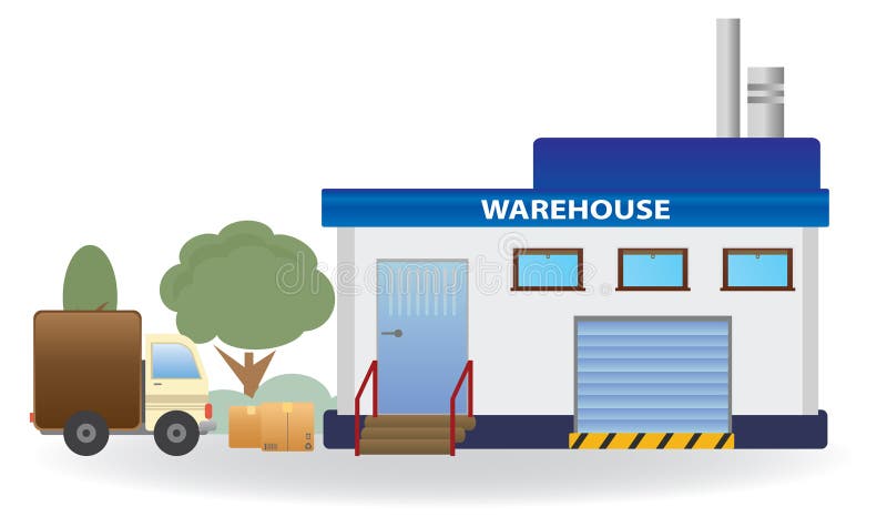Camión En El Almacén. Centro De Distribución Ilustración del Vector ...