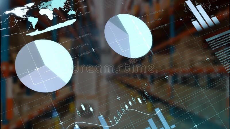 In Warehouse, Animation of Data Analytics and Graphs Illustrating ...