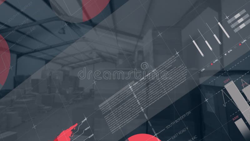 In Warehouse, Animation of Data Analytics and Graphs Overlaying ...