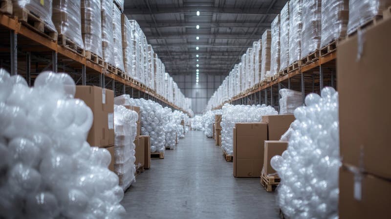 Warehouse Area for Packaging Supplies Storage Stock Illustration ...