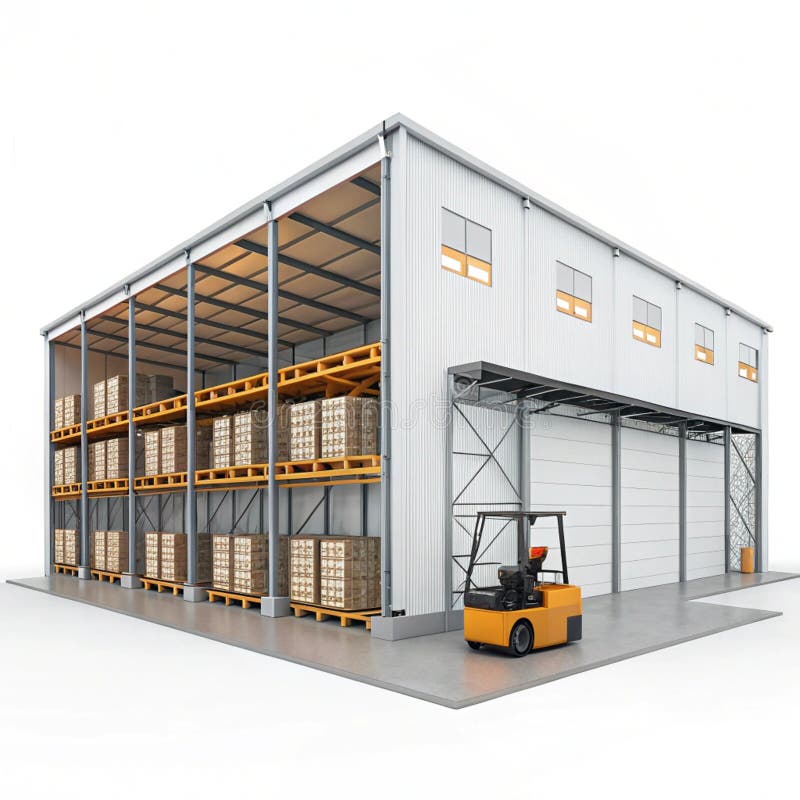 Warehouse Asset 3D Icon Illustration Isolated on White Stock ...