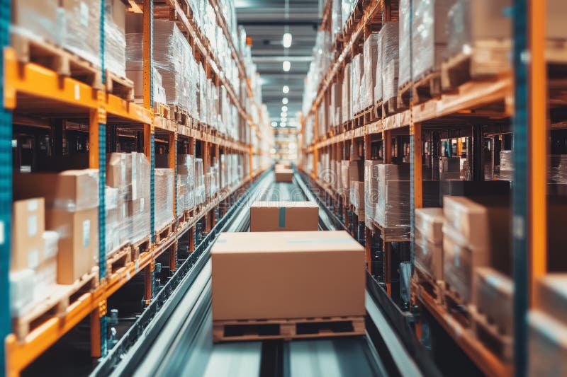 Warehouse with Automated Storage Systems. Stock Image - Image of ...