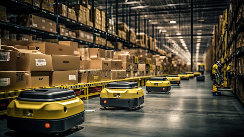 Warehouse Automated Technology Stock Illustration - Illustration of ...