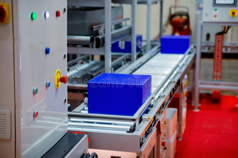 Warehouse Automation. Automated Conveyor Lines with Robotic Manipulator ...