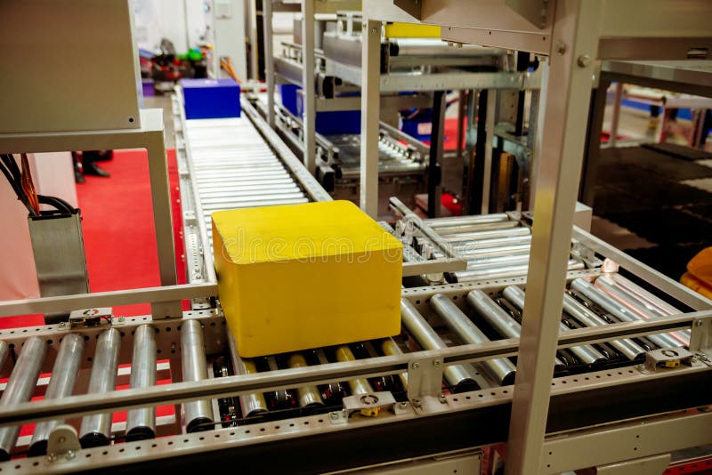 Warehouse Automation. Automated Conveyor Lines with Robotic Manipulator ...