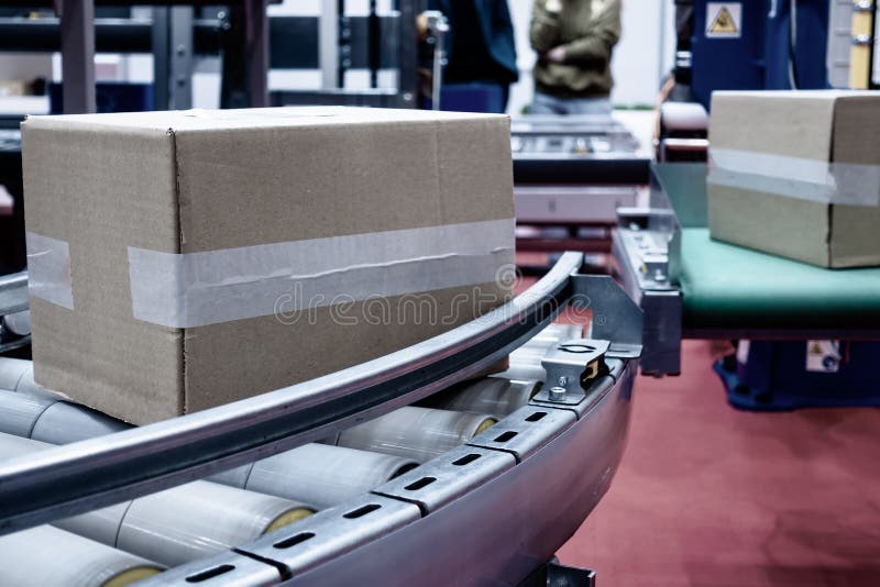 Warehouse Automation. Automated Conveyor Lines with Robotic Manipulator ...