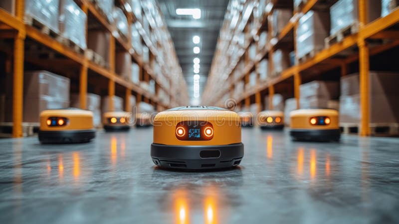 Warehouse Automation With Multiple Robots Navigating Through A Distribution Center For Efficient
