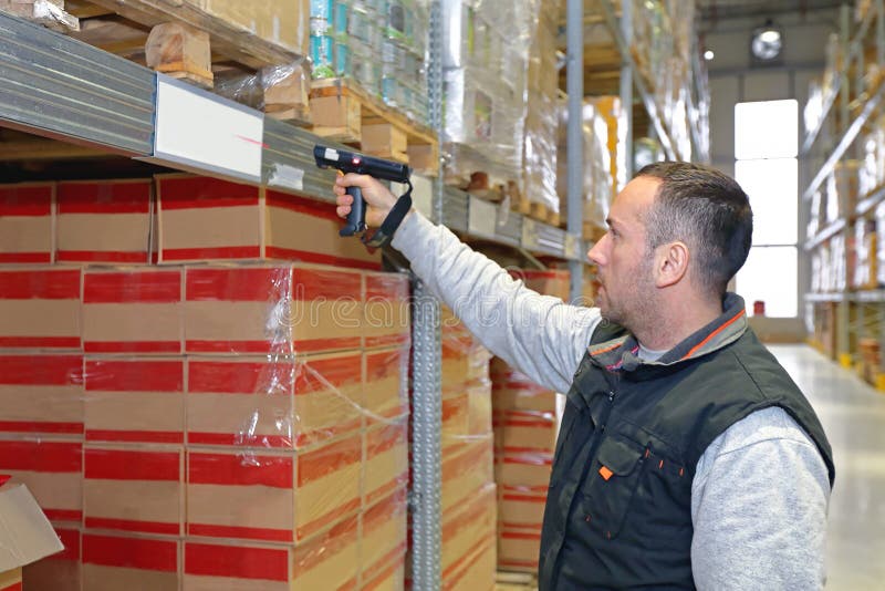 Warehouse Barcode Reader stock photo. Image of storehouse - 72219624