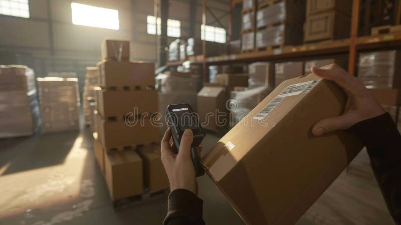 The Warehouse Barcode Scanning.AI Generated Image Stock Photo - Image ...