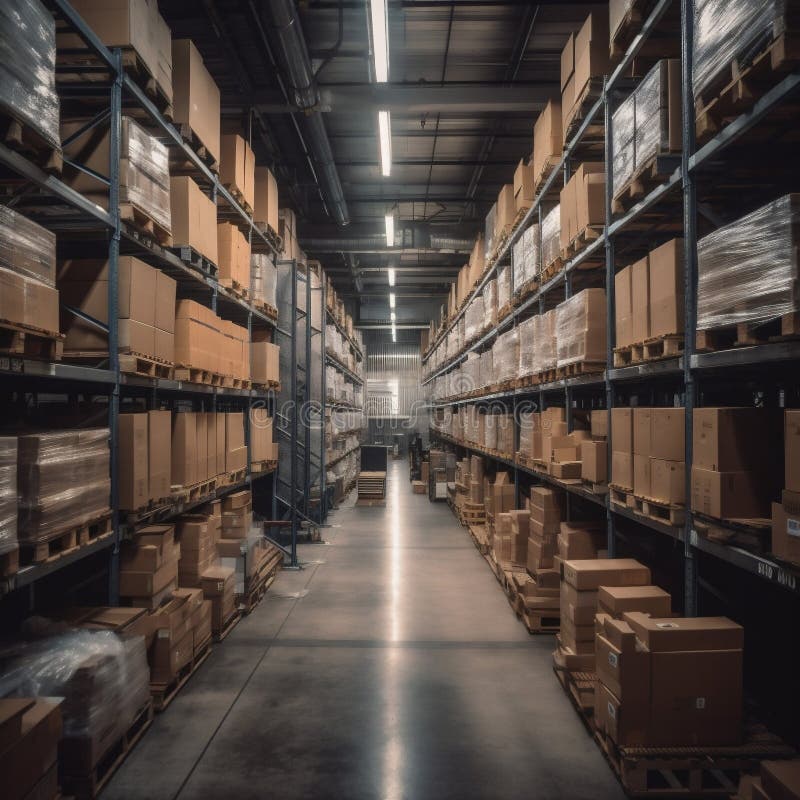 Warehouse Box Distribution Storage Logistic Cargo Transportation ...