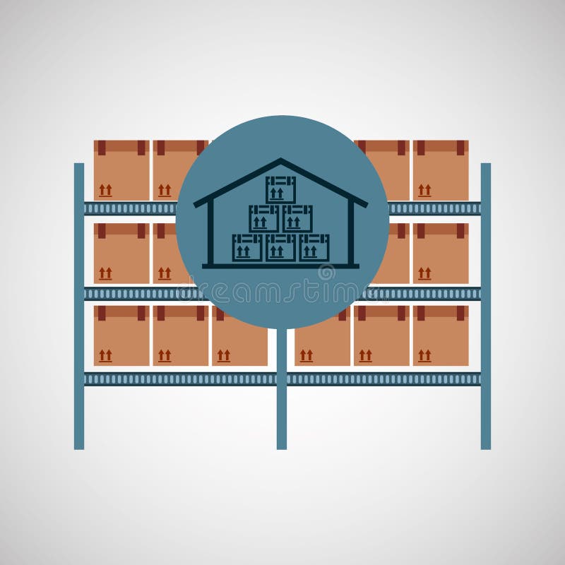 Warehouse box storage icon stock vector. Illustration of cart - 81326190