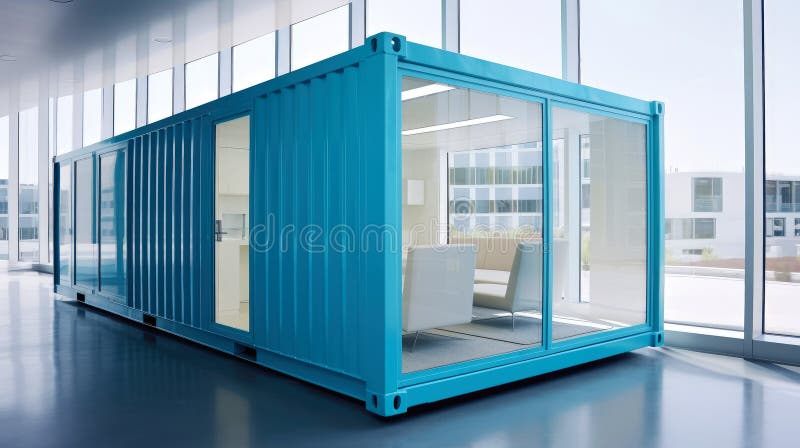 Warehouse with Boxes Blue Warehouse Door Warehouse Stock Illustration ...