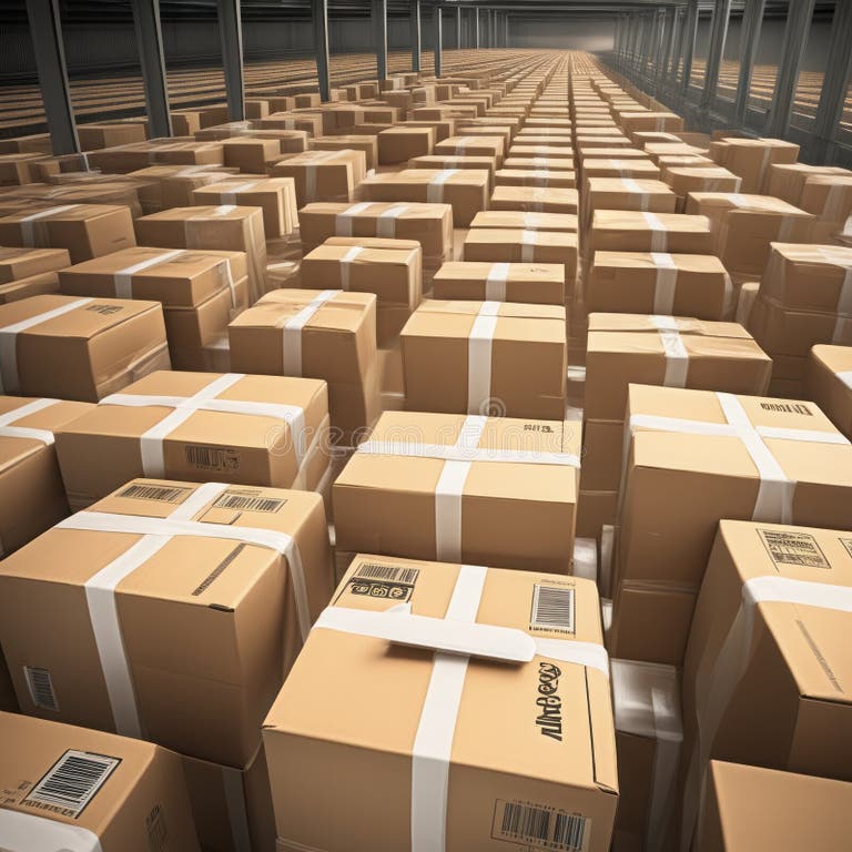 Warehouse with Boxes. 3d Rendering Warehouse with Boxes. 3d Rendering ...