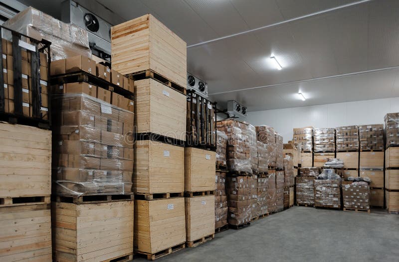 Warehouse with boxes stock image. Image of cargo, room - 61361607