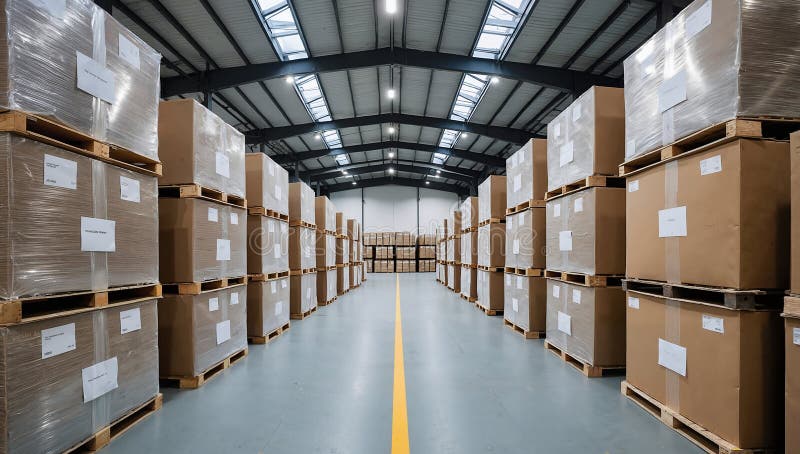 A Warehouse with Boxes on Pallets, Efficient Inventory Management ...